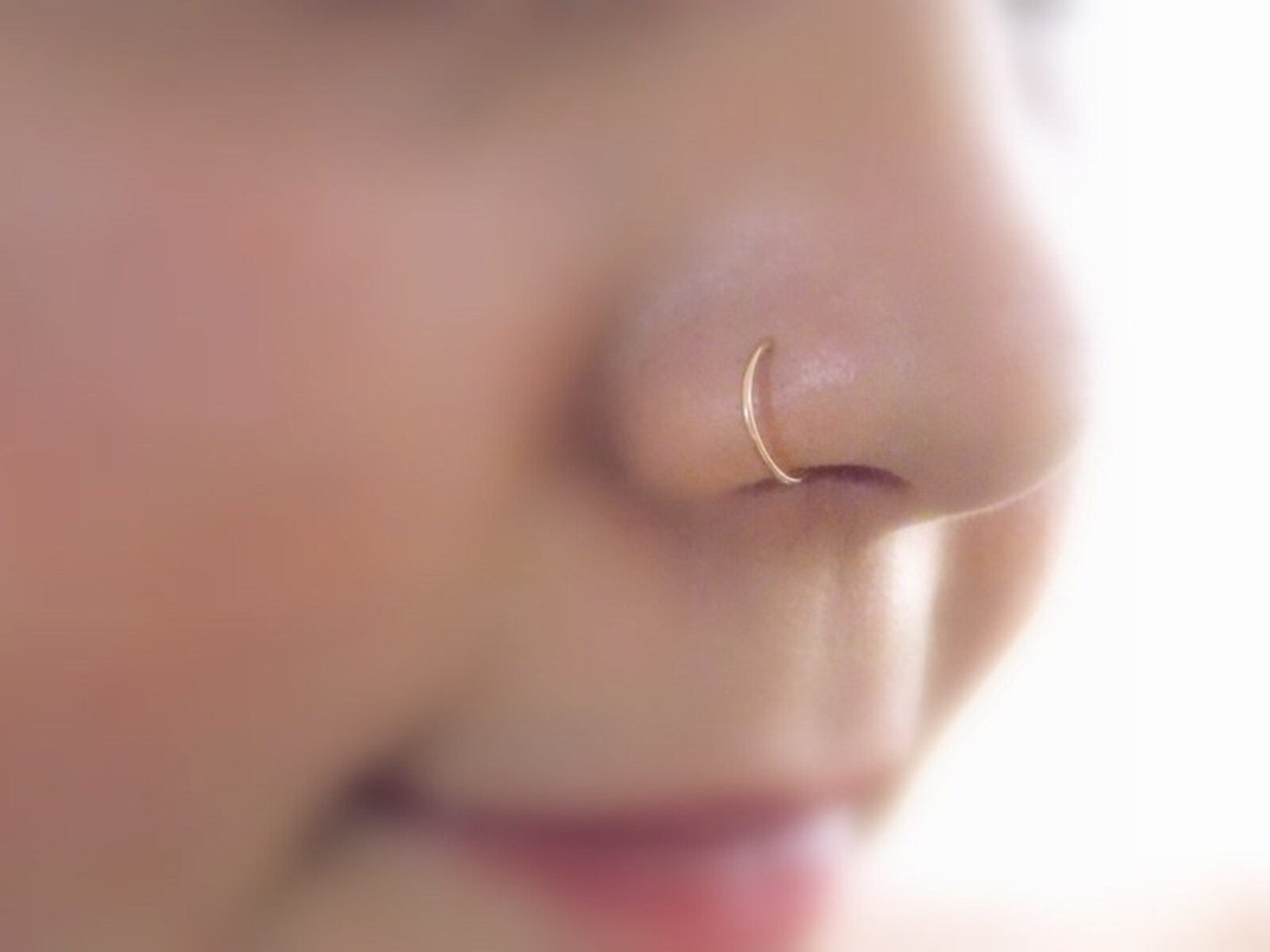 Small Sterling Silver Nose Hoop 14k Gold Filled 24 16 Gauge - Etsy