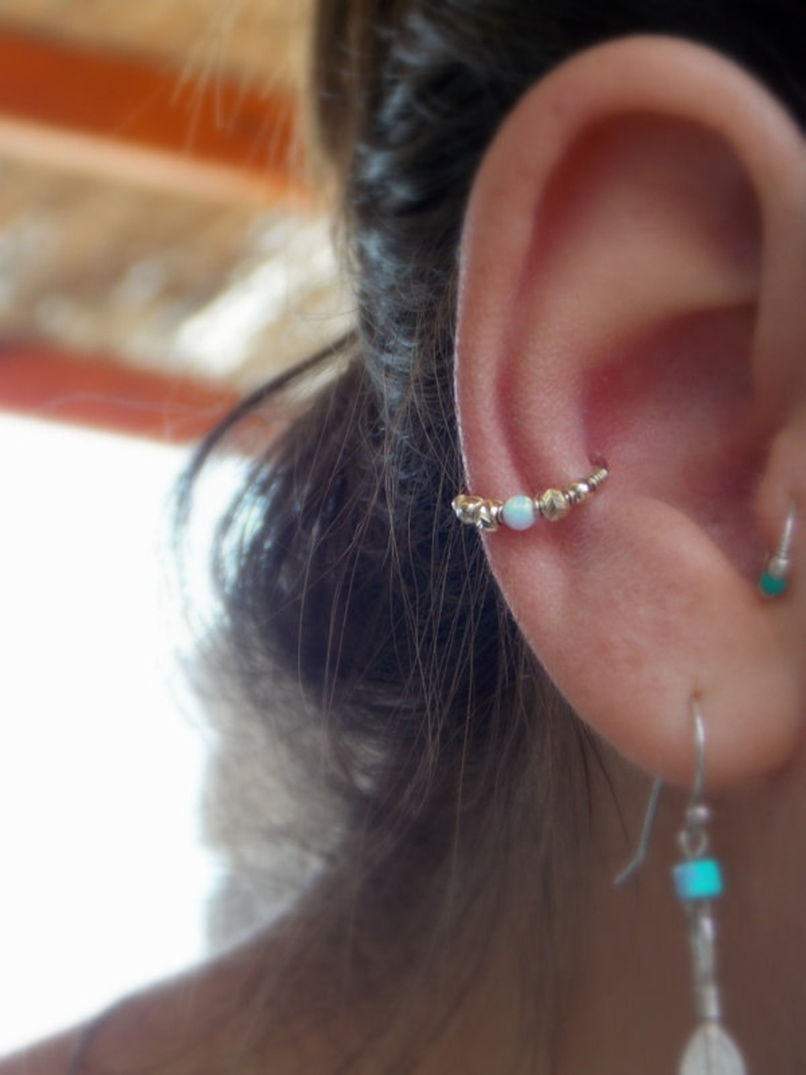 Conch Earring Helix Hoop Earring Conch Earring Opal - Etsy