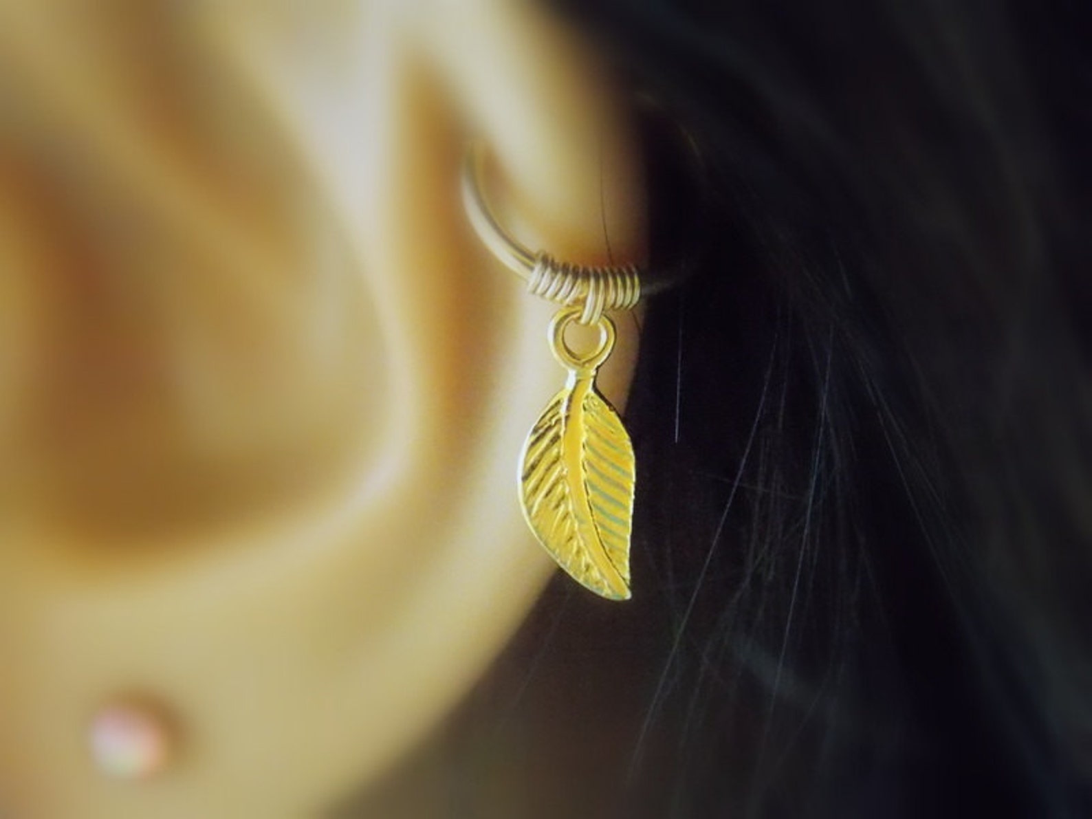 Gold Leaf Ear Cuff Native American Ear Cuff Dainty Dangle | Etsy