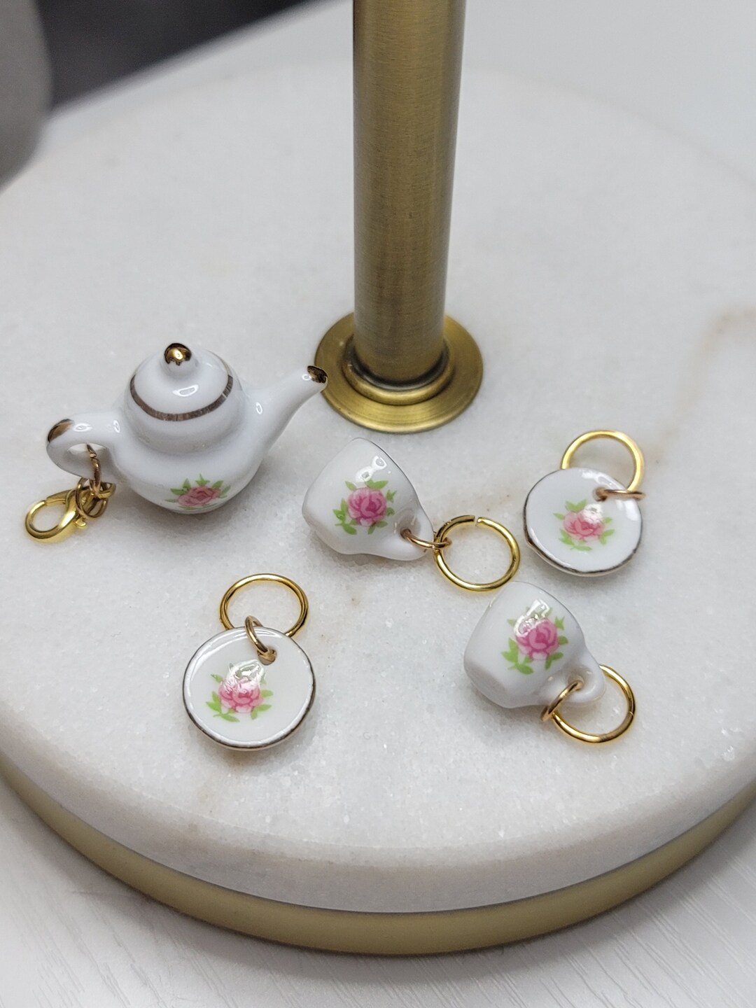 STITCH Markers/teatime Stitch Markers/teapot Stitch Markers/porcelain ...