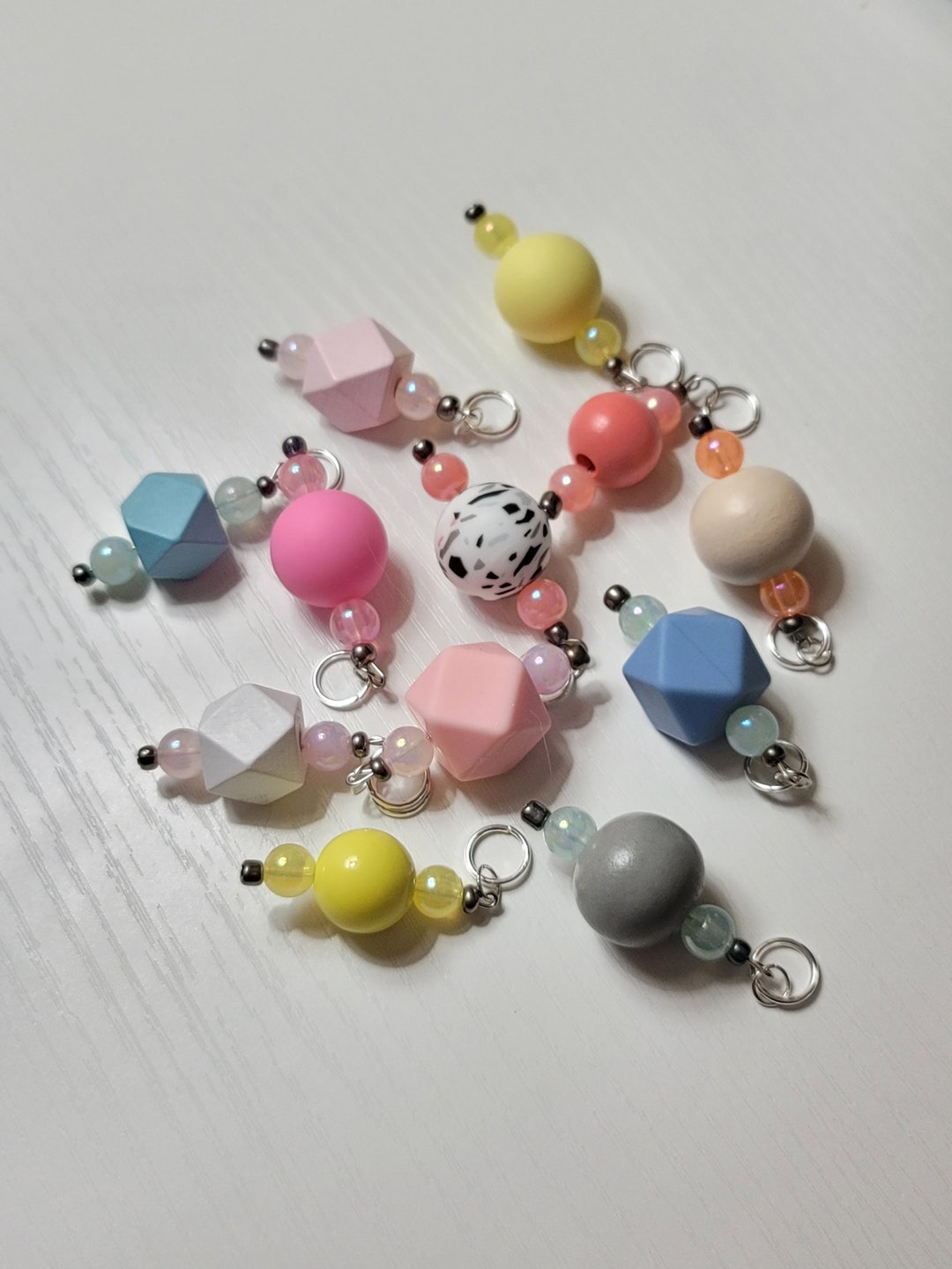 STITCH Markers/party in Pastel Stitch Markers/pastel Geometric Bead ...