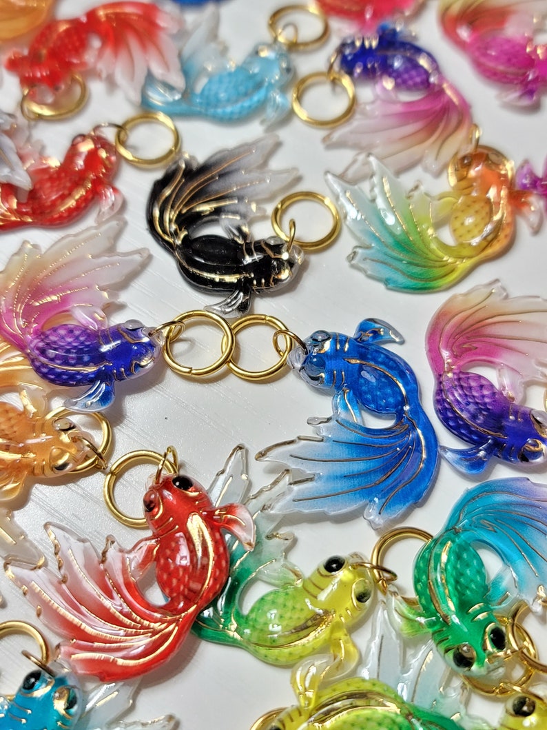 STITCH Markers/koi Pond Stitch Markers/colorful Fish Stitch Markers ...