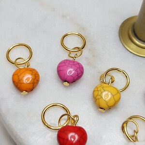 STITCH Markers/crack My Rainbow Heart Stitch Markers/rainbow Heart Knit ...