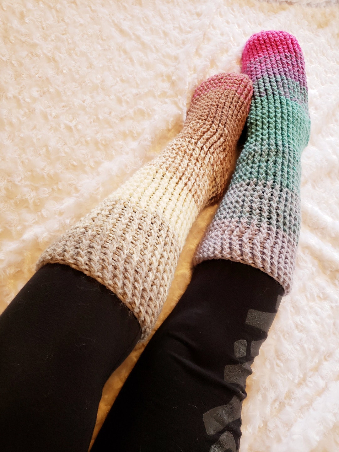 Pattern/two Hour Chunky Cozy Socks Pattern/crochet Pattern/crochet Sock ...