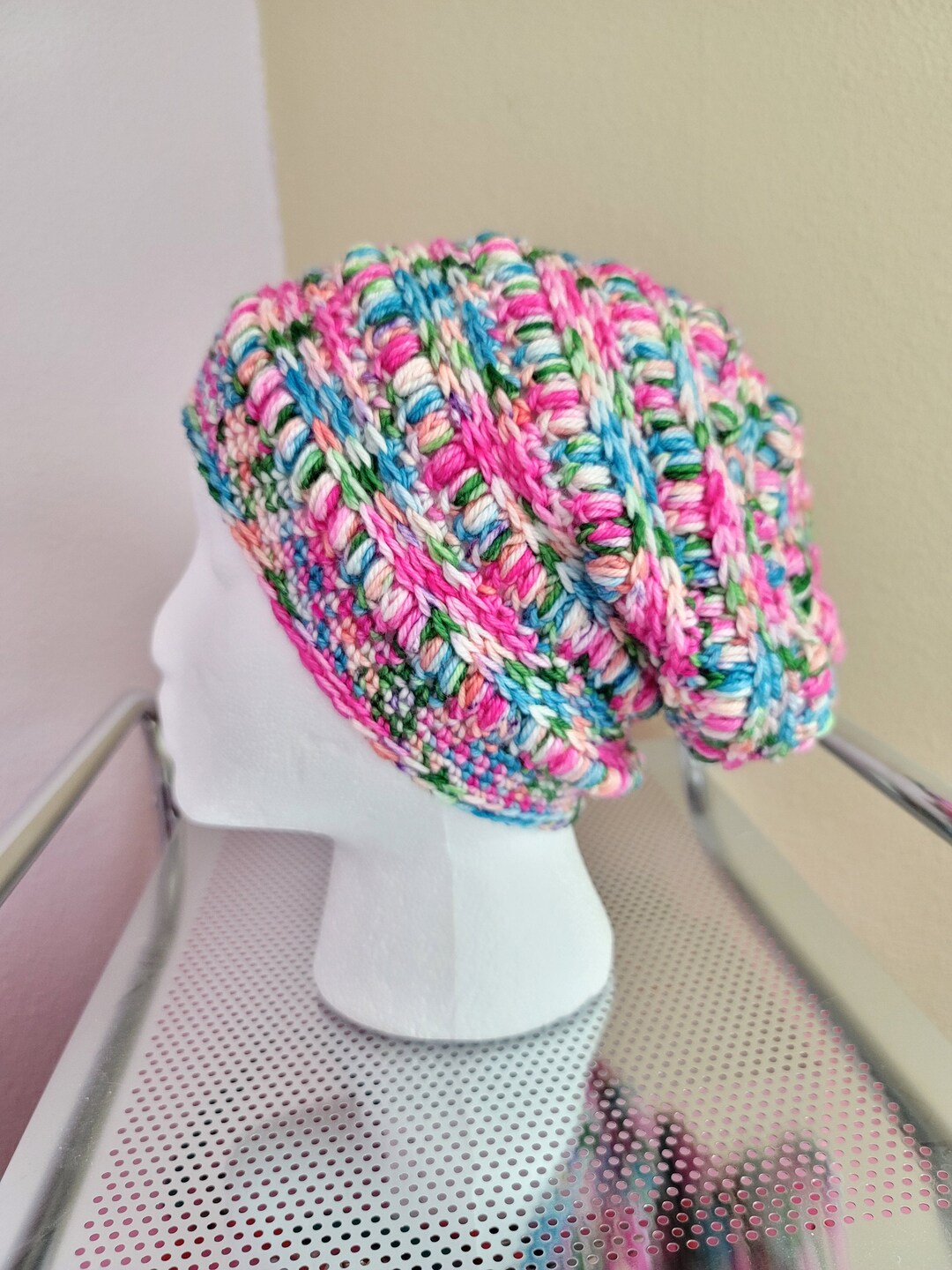 SLOUCHY Hat/bird Garden Puffy Ridges Slouchy Hat/handmade - Etsy