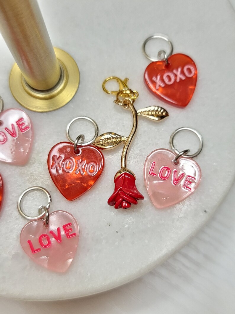 STITCH Markers/love and Roses Stitch Markers/rose Progress - Etsy