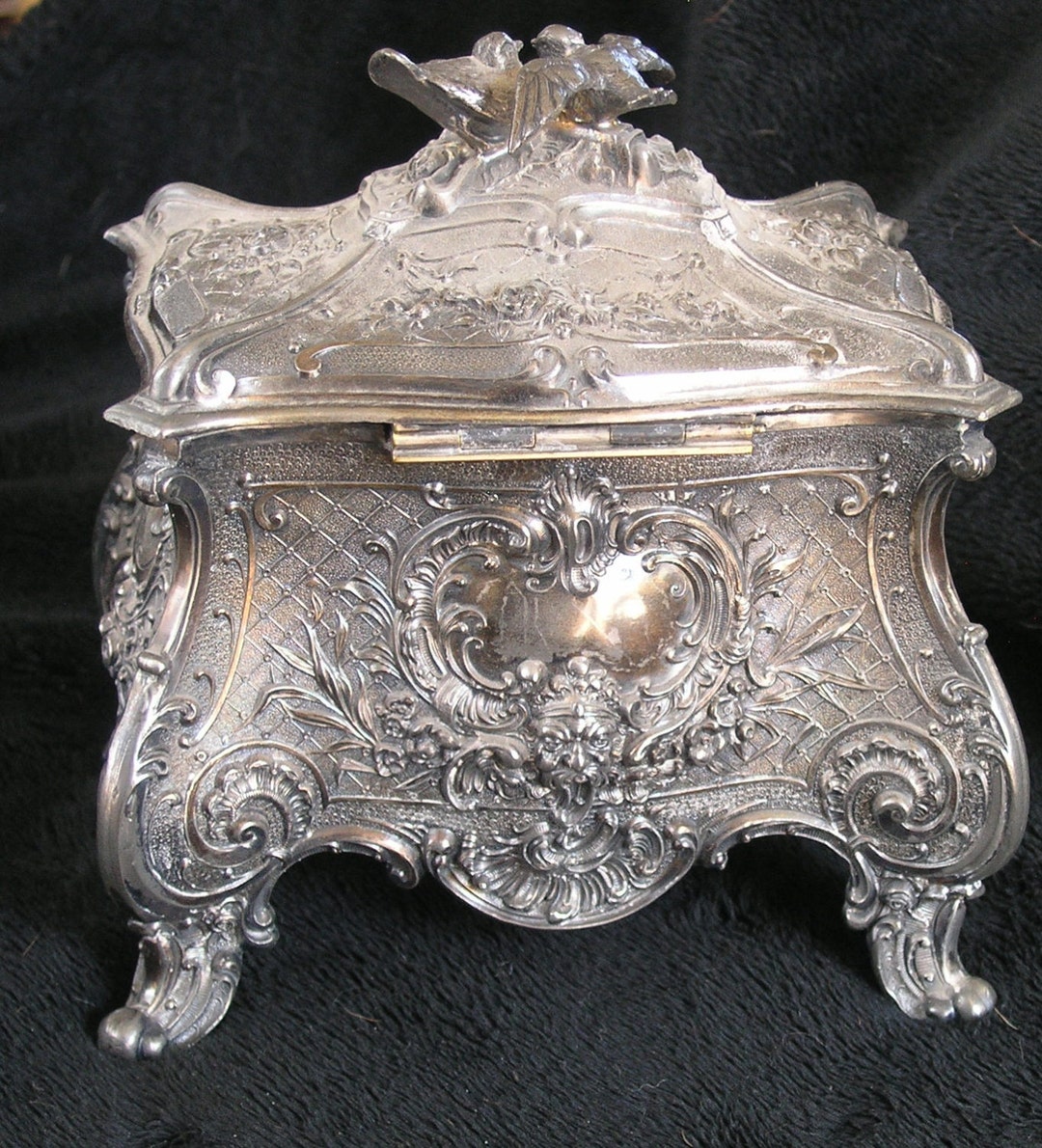 Antique WMF Lined Box With Birds Stunning Very Elaborate Jewelry Box - Etsy