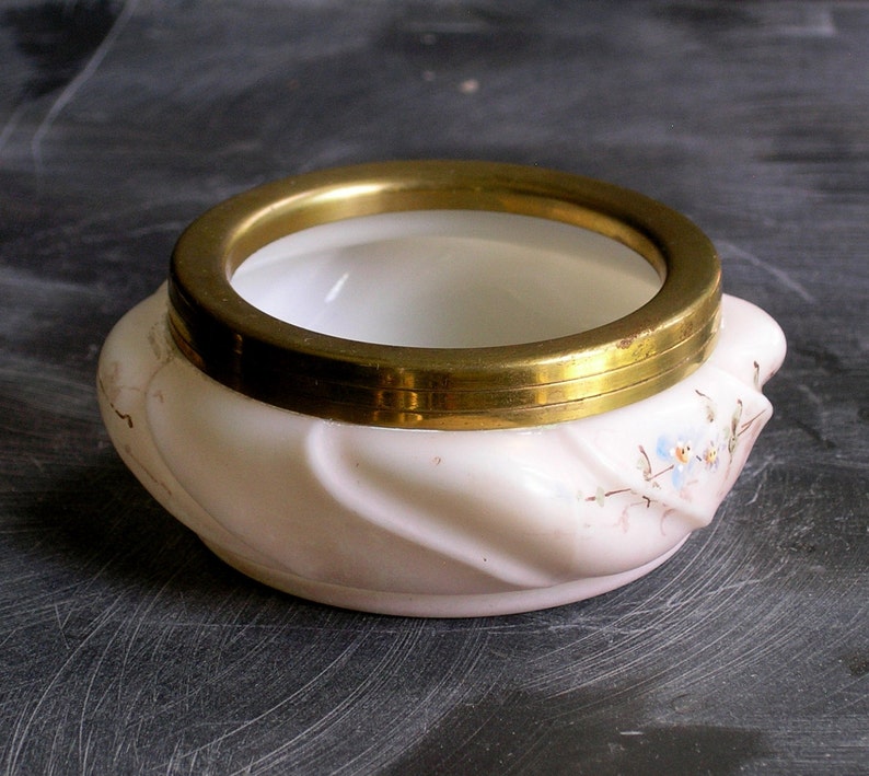 Wavecrest Antique Porcelain Pin Dish White Frosted Glass Flowers - Etsy