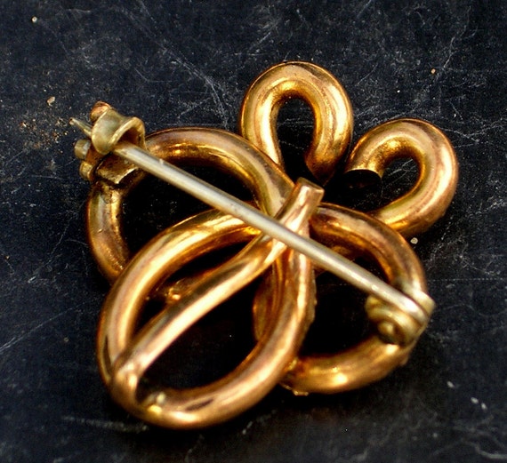 Beautiful vintage 14 karat knot work style lapel pin … - Gem