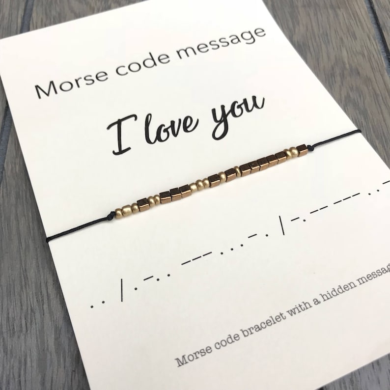 Morse Code Bracelet I Love You Bracelet Secret Message Love - Etsy