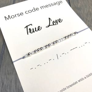 True Love, Morse Code Bracelet, Promise Bracelet, Love Gift, Boyfriend Girlfriend Gift ...