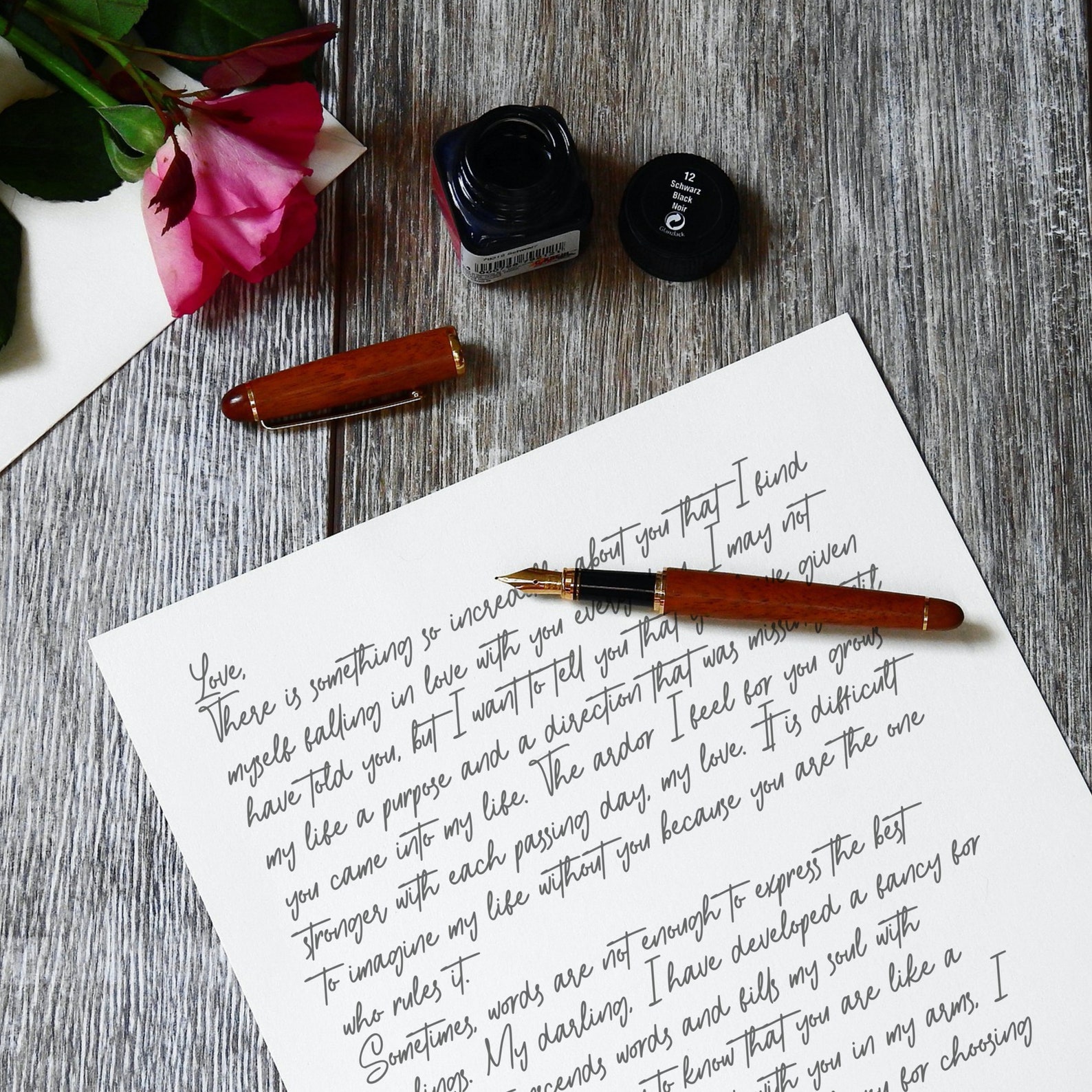 Custom Waxed Sealed Personalised Love Letter on Parchment Paper Scented ...