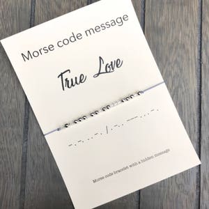 True Love, Morse Code Bracelet, Promise Bracelet, Love Gift, Boyfriend Girlfriend Gift ...