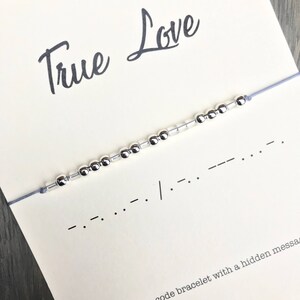 True Love, Morse Code Bracelet, Promise Bracelet, Love Gift, Boyfriend Girlfriend Gift ...