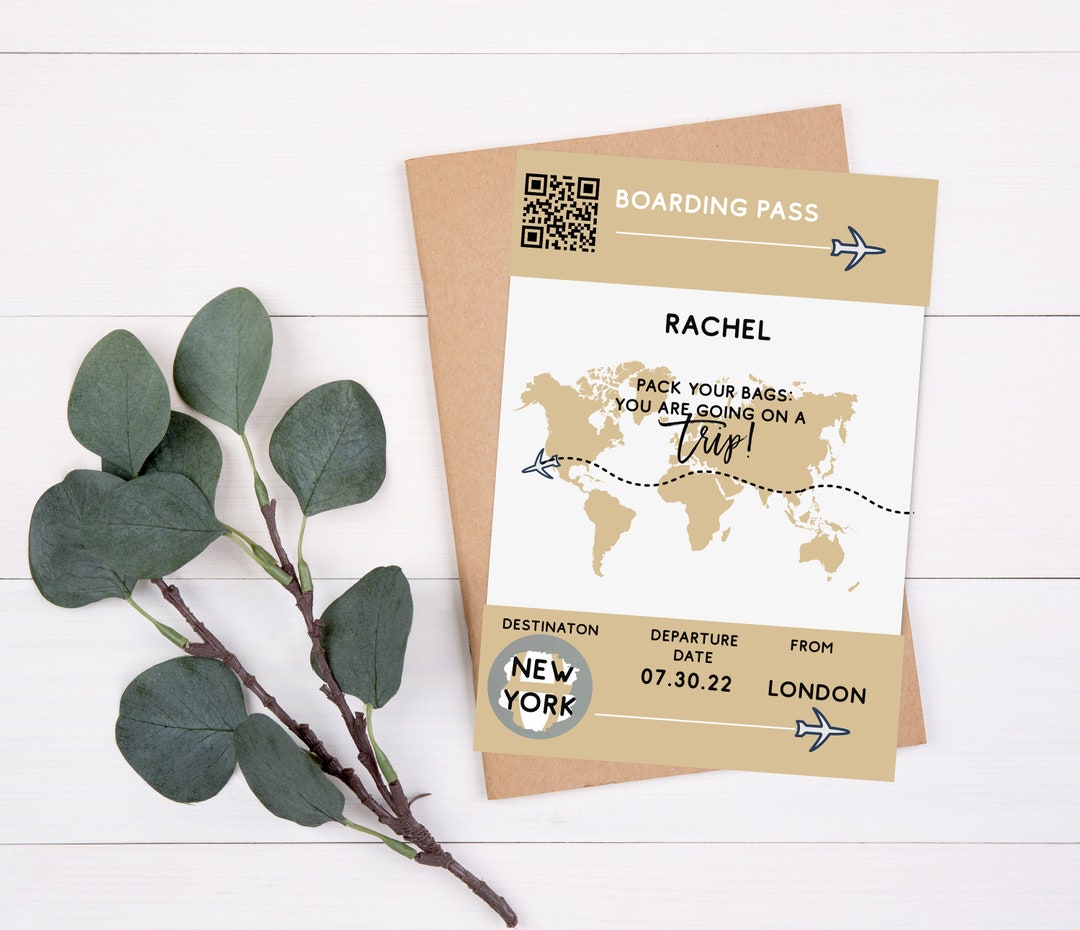 Scratch Boarding Pass, Custom Boarding Pass, Scratch Card, Holiday ...