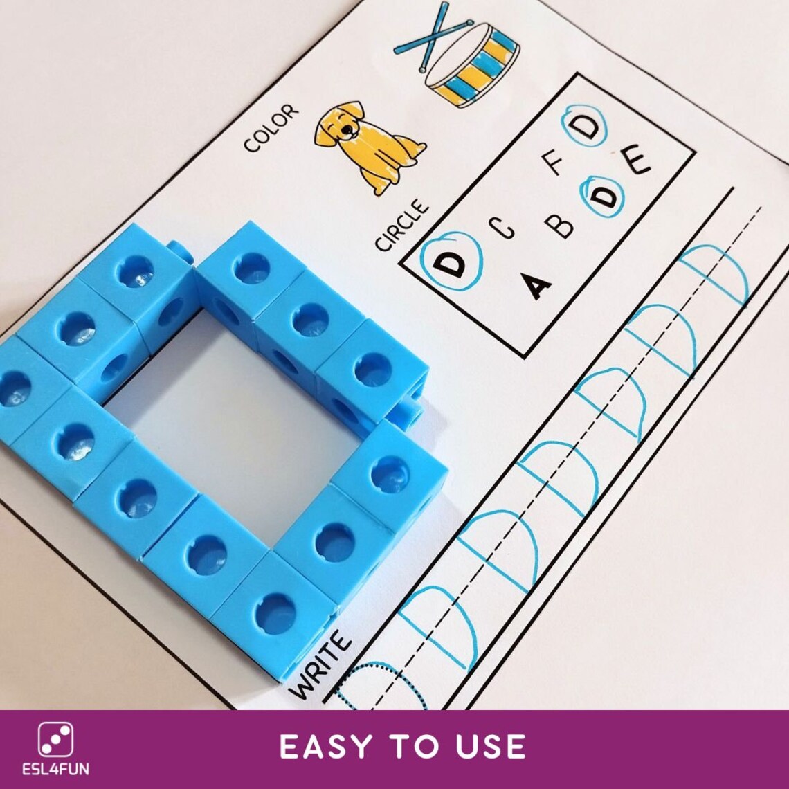 Letter Snap Cubes Mat Letter Formation Worksheet Alphabet Recognition ...