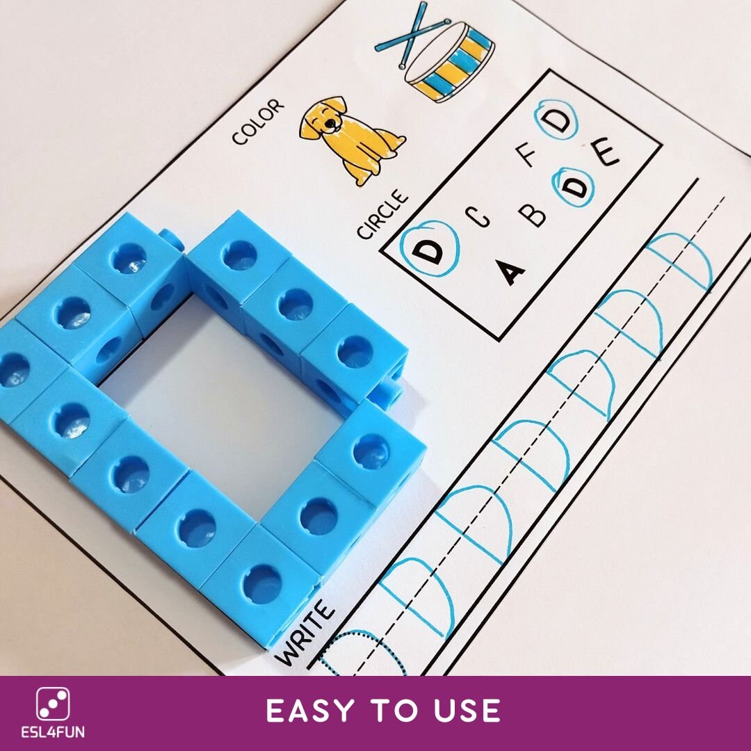 Letter Snap Cubes Mat Letter Formation Worksheet Alphabet Recognition ...