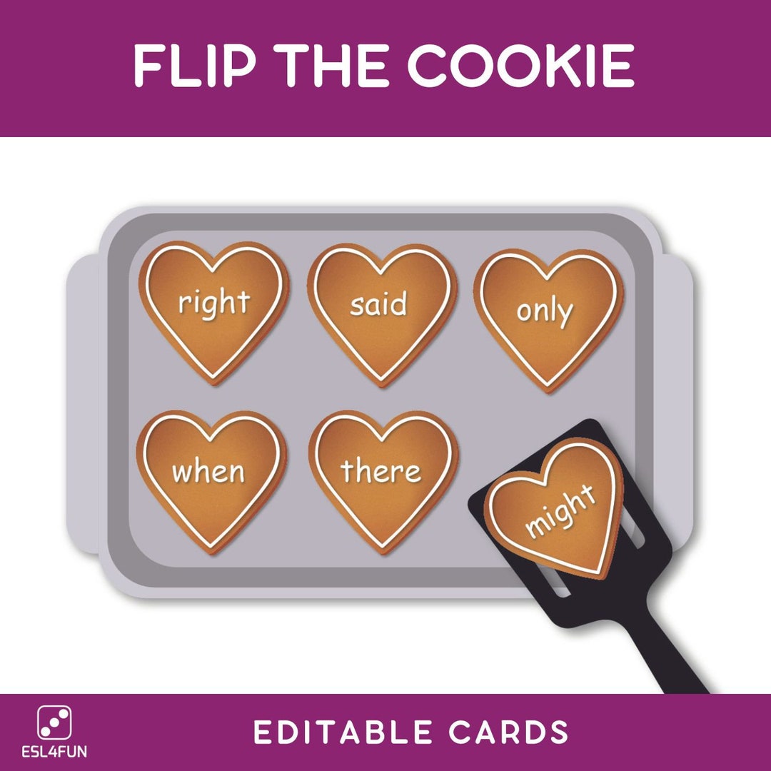 CVC Sight Word Game Flip the Cookie Printable Preschool Activity for ...
