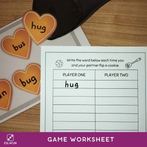 CVC Sight Word Game Flip the Cookie Printable Preschool Activity for ...