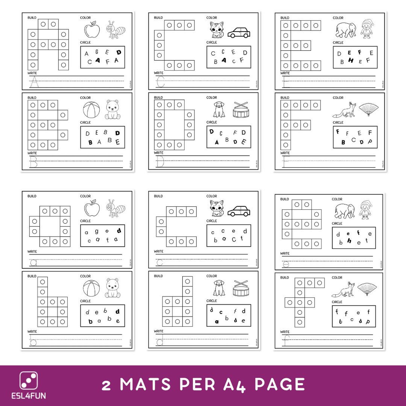 Letter Snap Cubes Mat Letter Formation Worksheet Alphabet Recognition ...