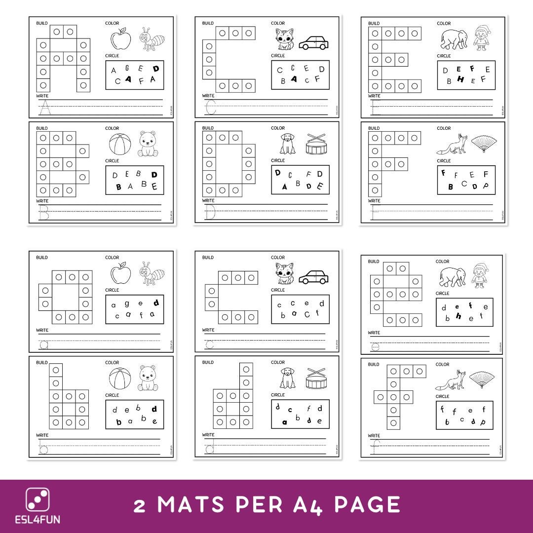 Letter Snap Cubes Mat Letter Formation Worksheet Alphabet Recognition ...