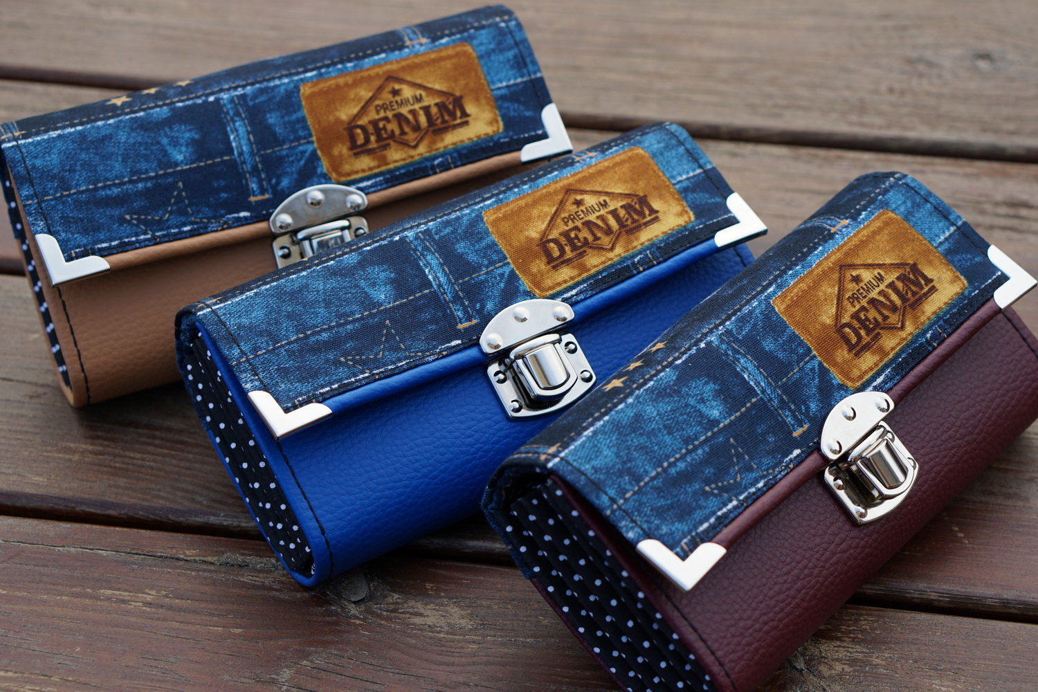 Womens Wallet Smartphone Wallet 19x10cm Denim Wallet - Etsy