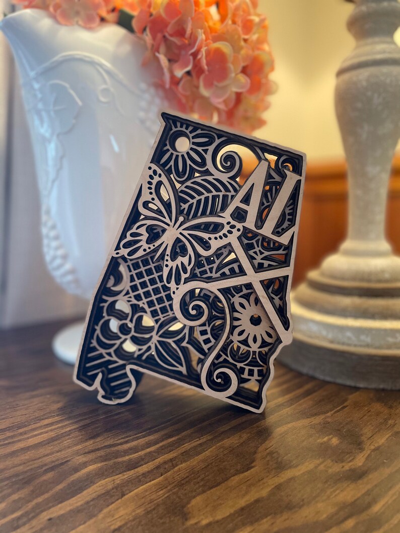 Home Decor 3-D State Sign Alabama State Sign Home Sweet - Etsy