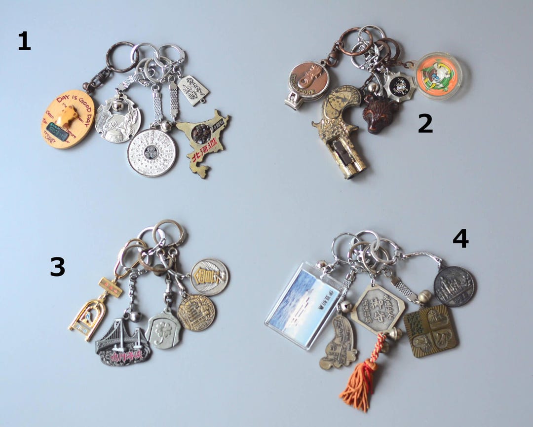 Japanese Vintage Key Rings Lot of 5 Key Chain 1980-90's Bulk Bandle ...