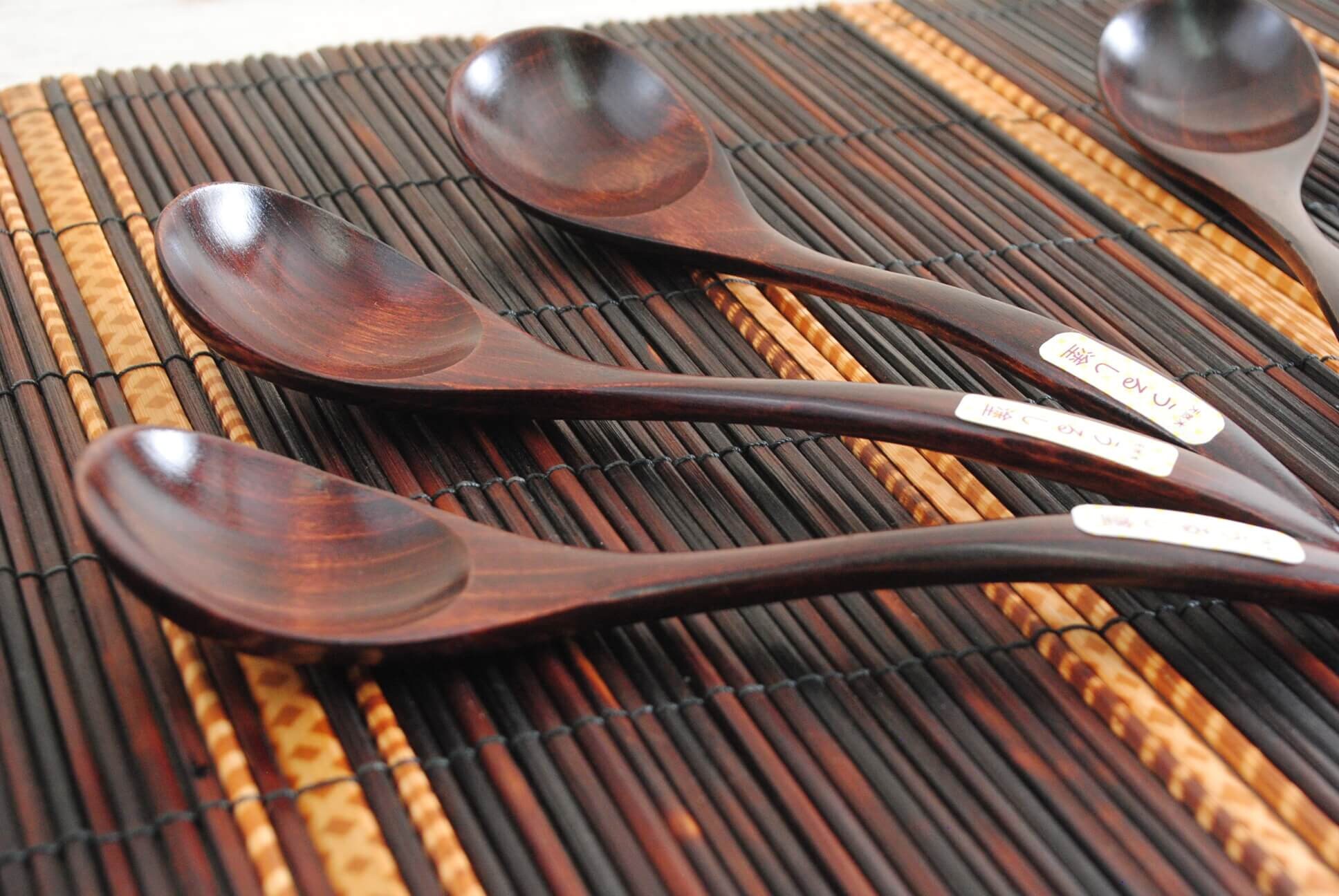 Japanese Lacquer Wooden Spoon 6.817.5cm Set of 5 | Etsy