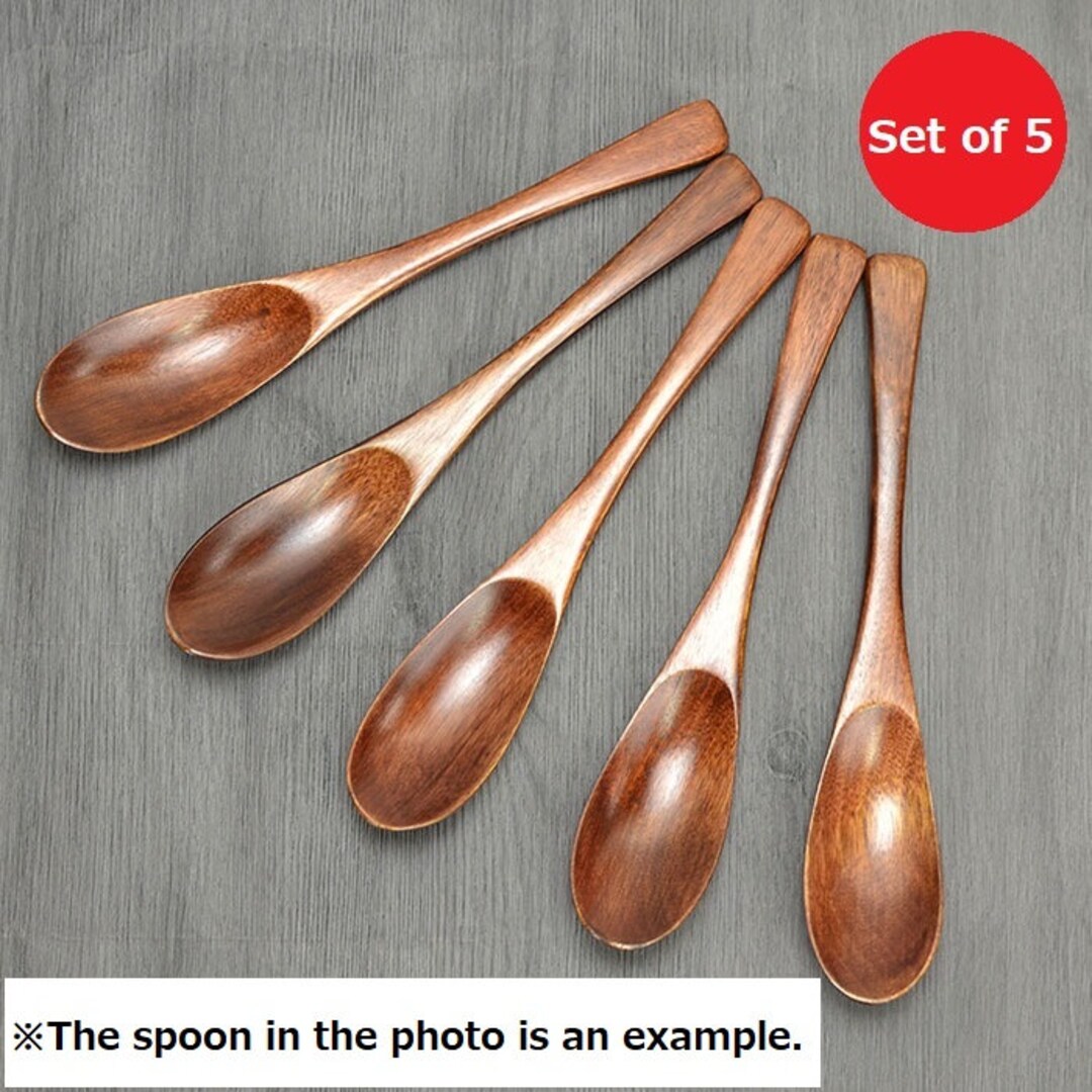 Japanese Lacquer Wooden Spoon 7～7.8"(around 18 to 20 Cm) Set of 5 ...