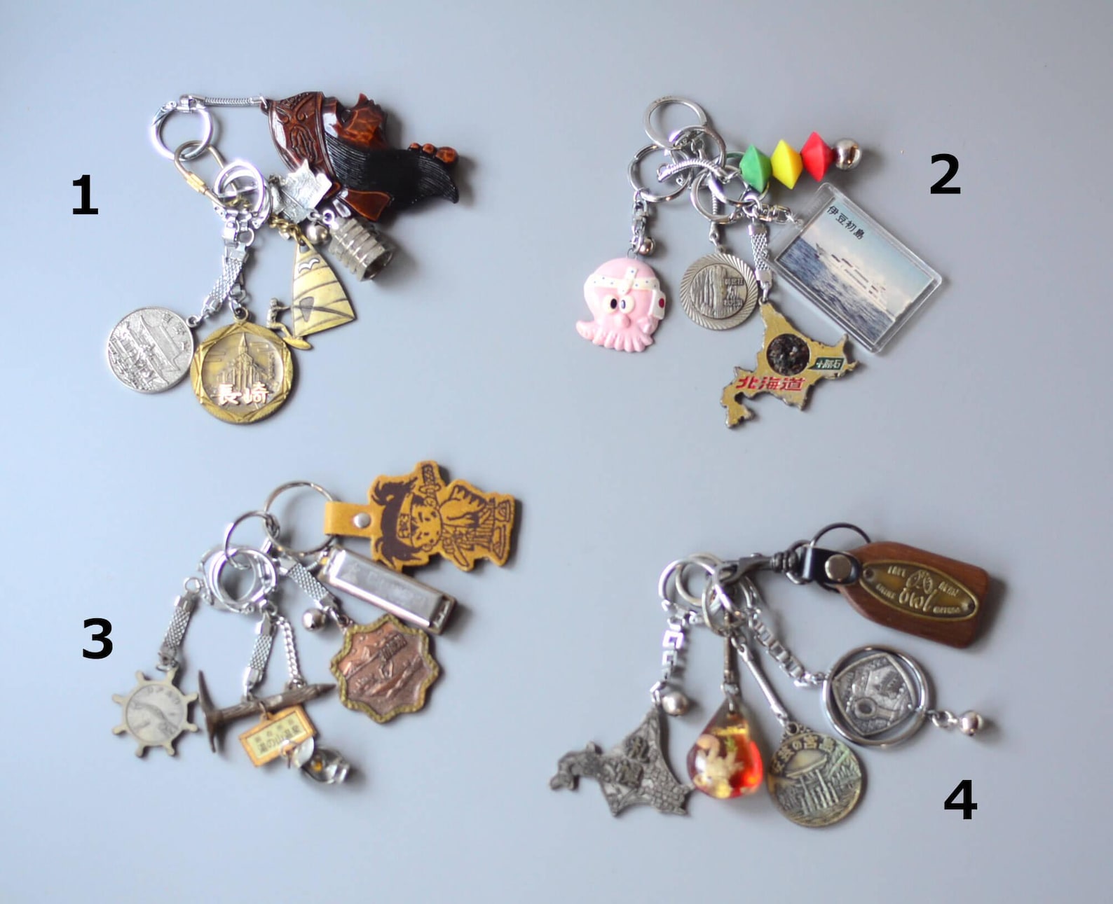 Japanese Vintage Key Rings Lot of 5 Key Chain 1980-90's Bulk Bandle ...