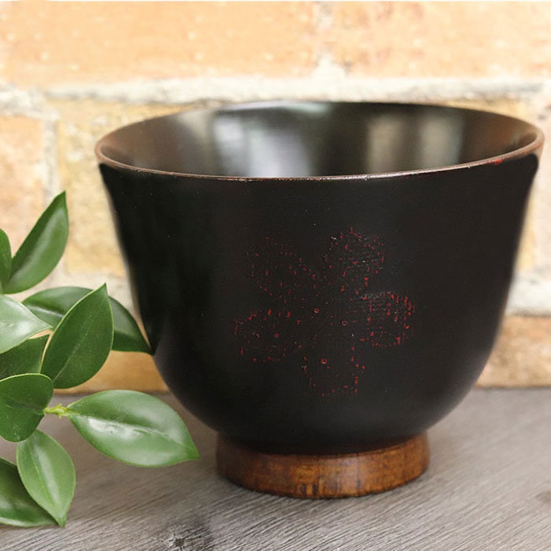 Japanese Antique Style Wooden Bowl Lacquered Urushi Natural Wood _ow ...