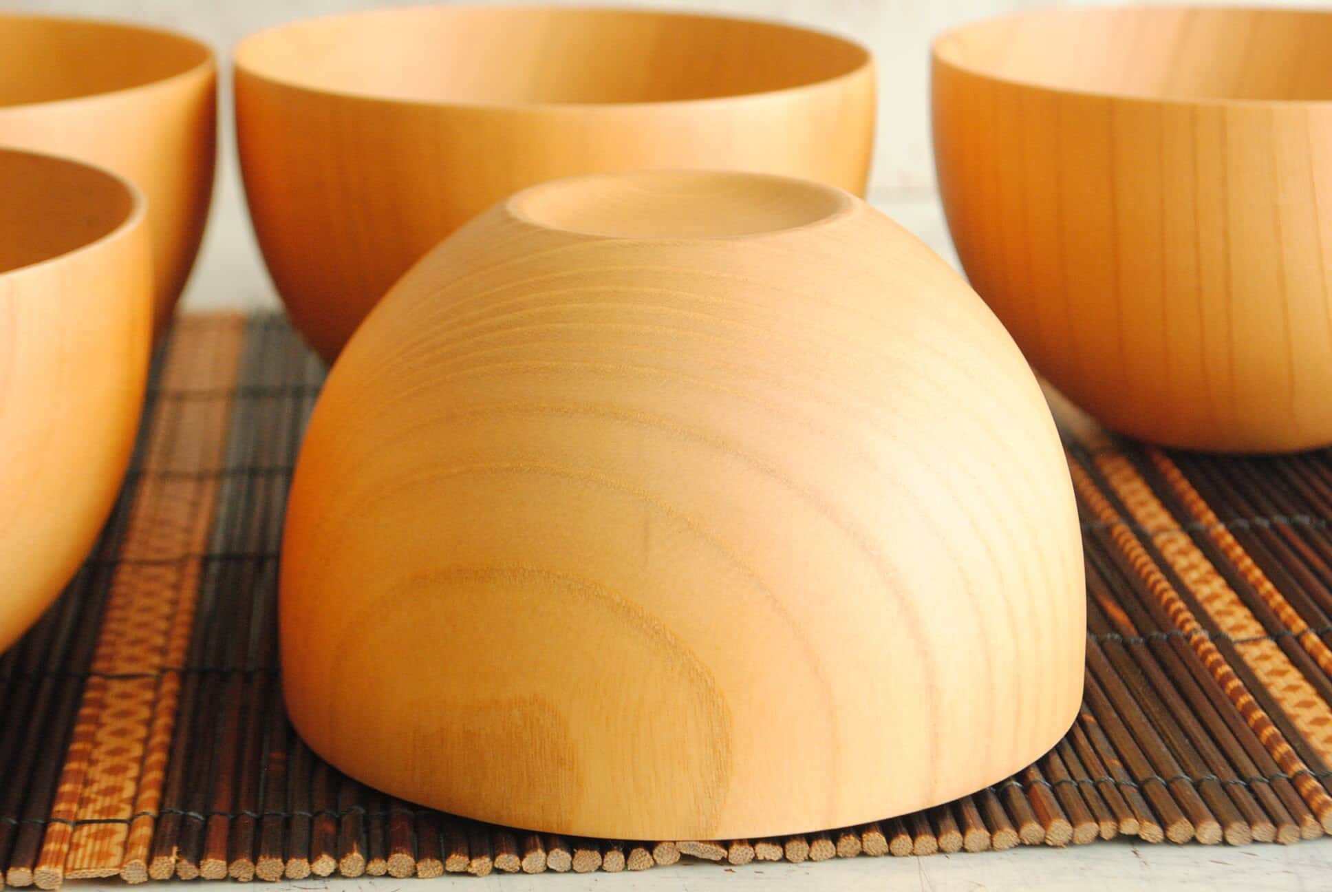 Japanese Antique Style Wooden Bowls Set Lot of 5 Natural Wood - Etsy