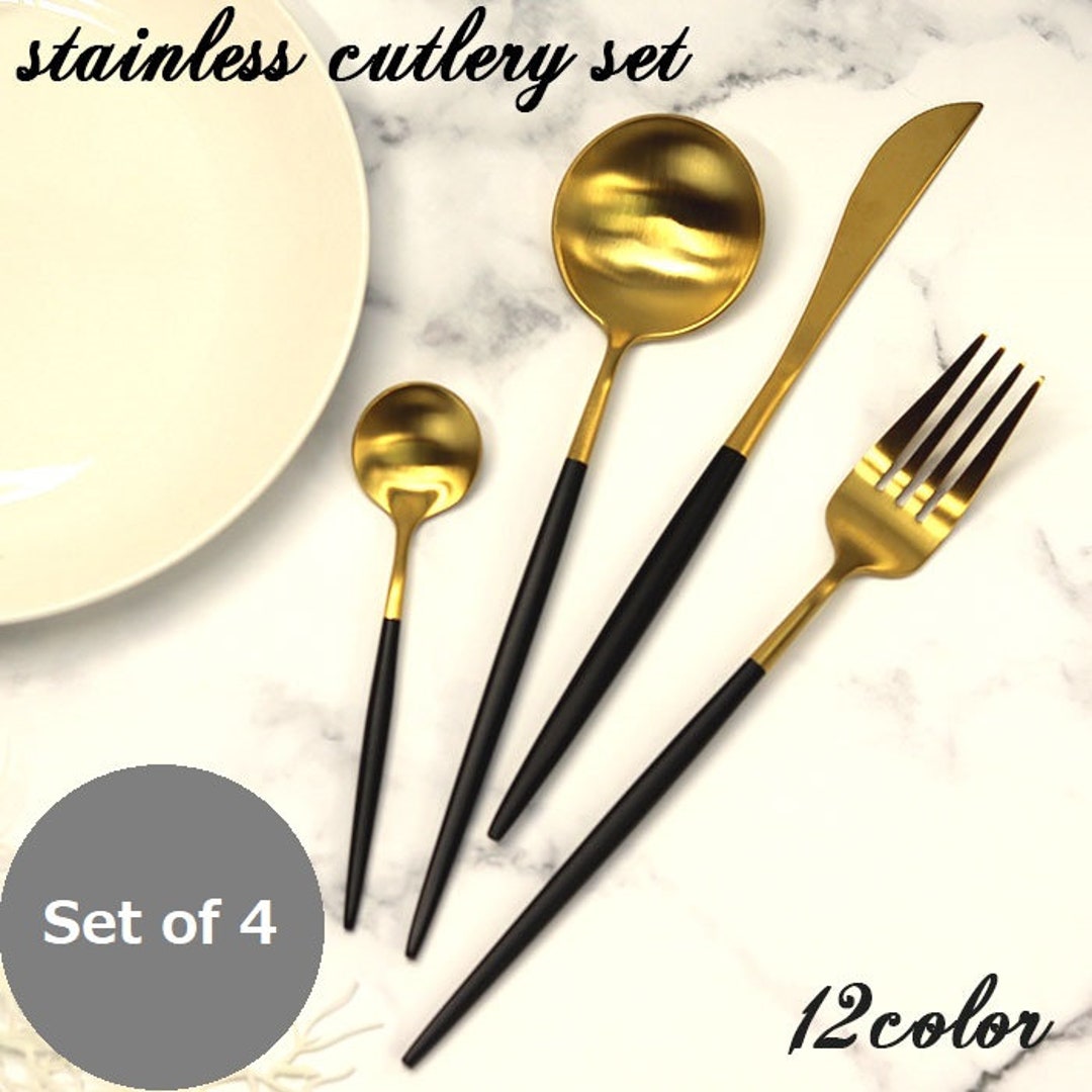 Stainless Steel Cutlery Set 4 Sets 12 Types Set083 - Etsy