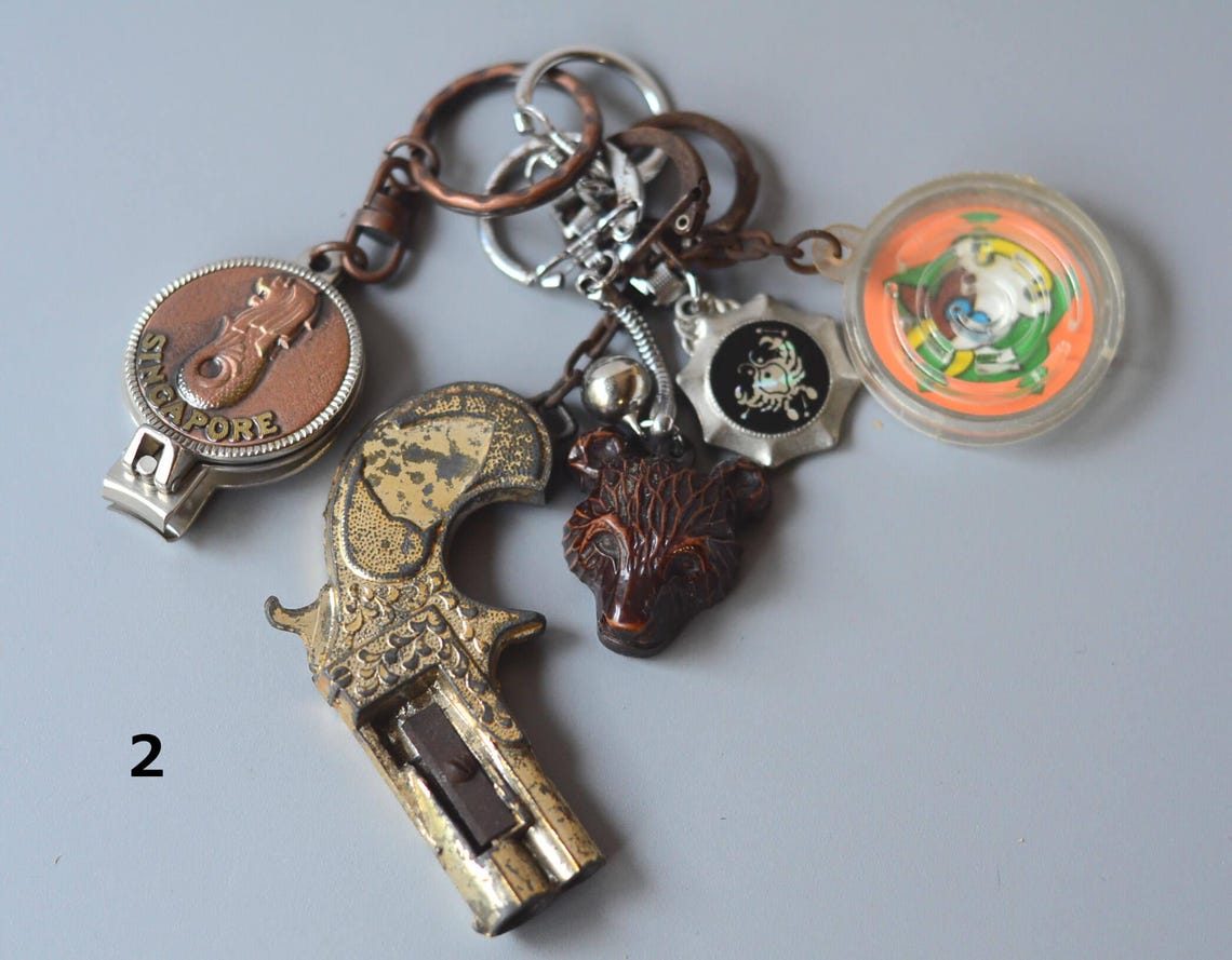 Japanese Vintage Key Rings Lot of 5 Key Chain 1980-90's Bulk Bandle ...