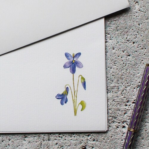 Violet Watercolour Letter Writing Paper A5 Paper Botanical - Etsy UK