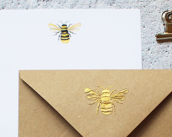 Hand Finished Bumble Bee Letter Writing Paper Stationery Set Designed ...