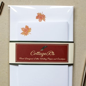Maple Leaf Autumn Letter Writing Paper - Fall Letter Writing Set - Hand ...