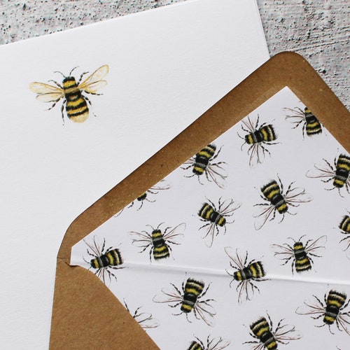Hand Finished Bumble Bee Letter Writing Paper Stationery Set - Etsy UK