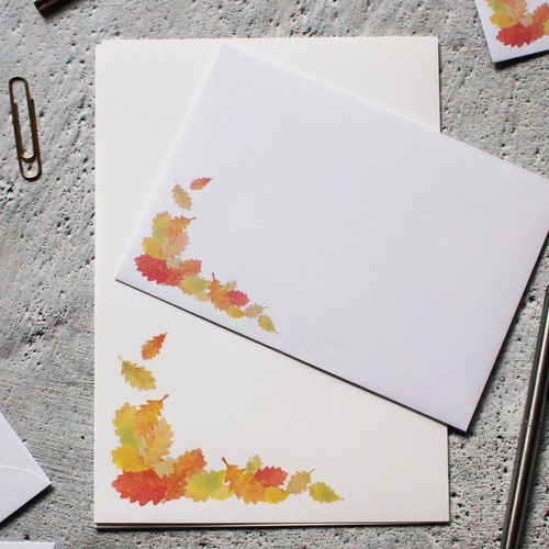 Autumn Leaves Letter Writing Paper Fall Writing Set Sheets - Etsy UK