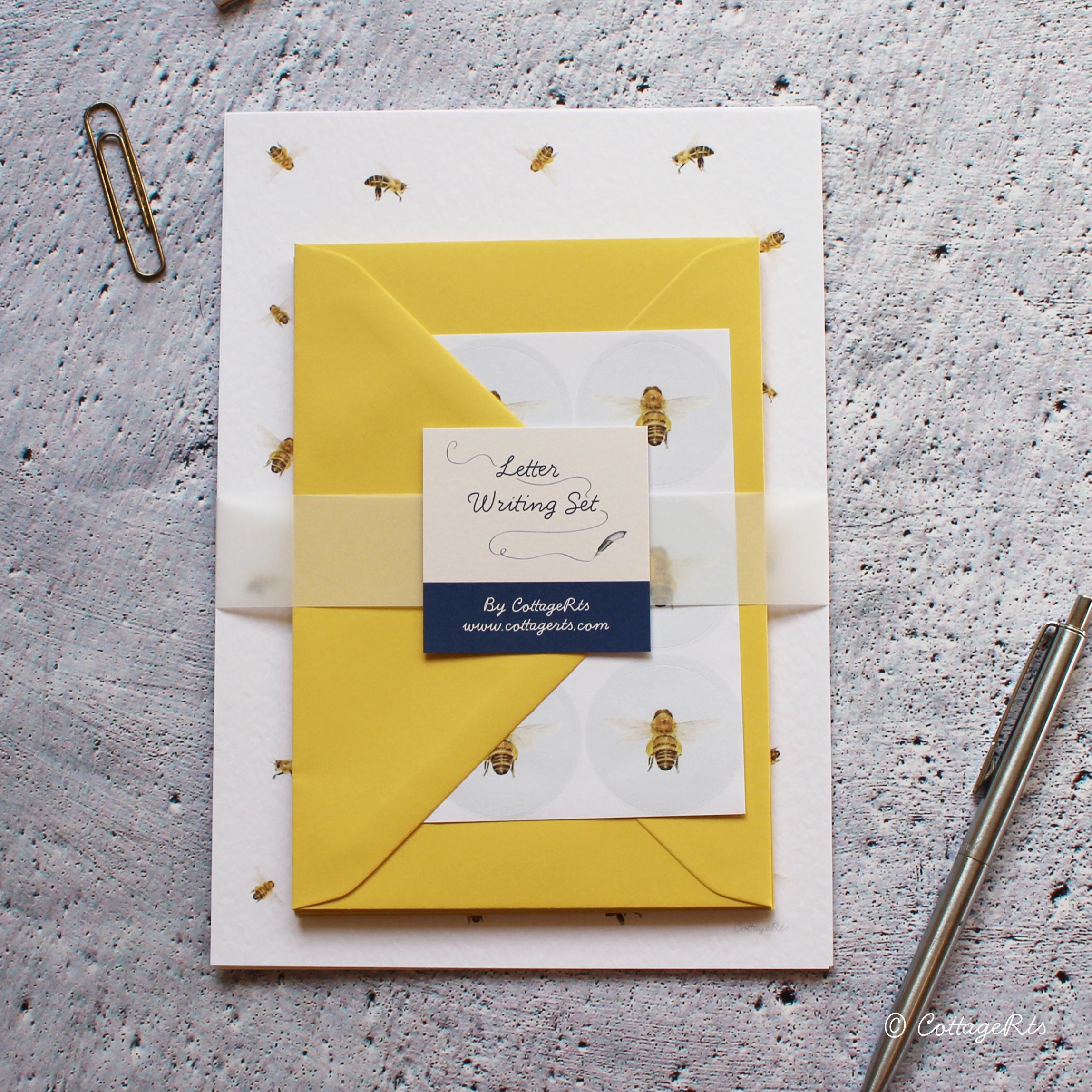 Bee Swarm Letter Writing Paper - Honey Bee Stationery Set - Designed by ...
