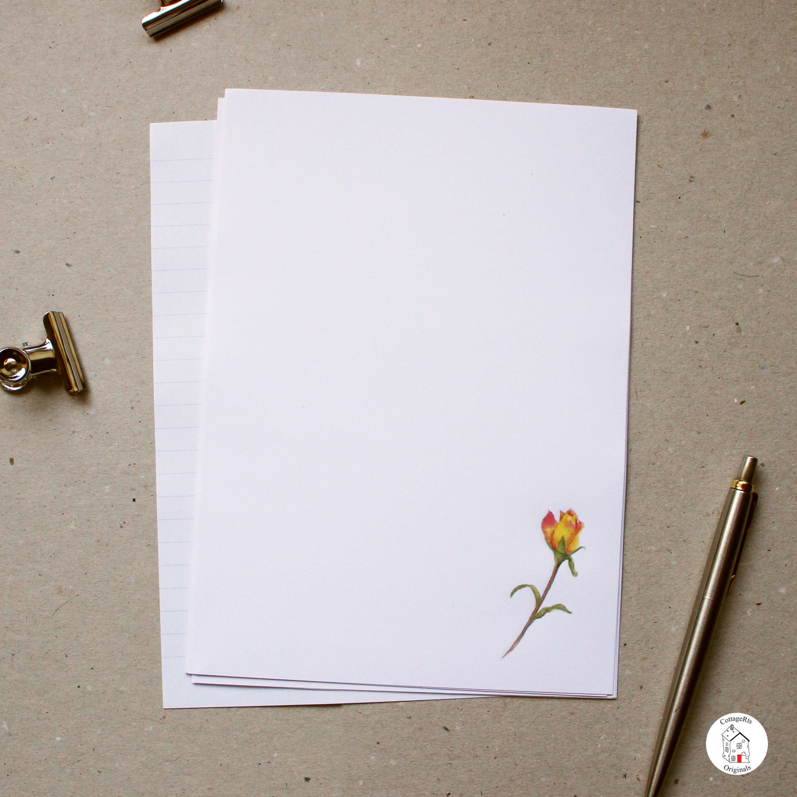 Watercolour Rose Letter Writing Paper Stationery Set A5 - Etsy Canada