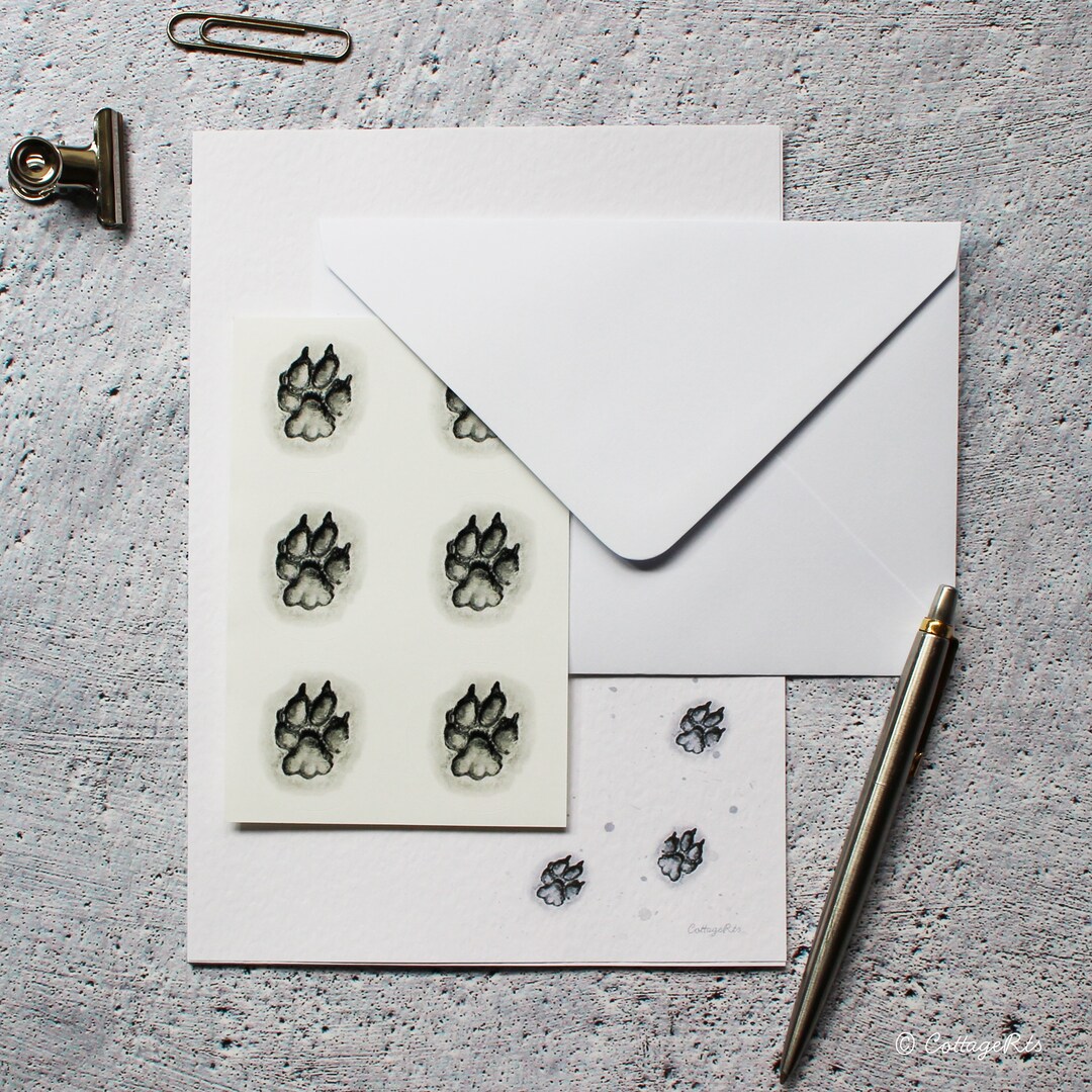 Dog Paw Prints Letter Writing Set - Dog Stationery Set Designed by ...