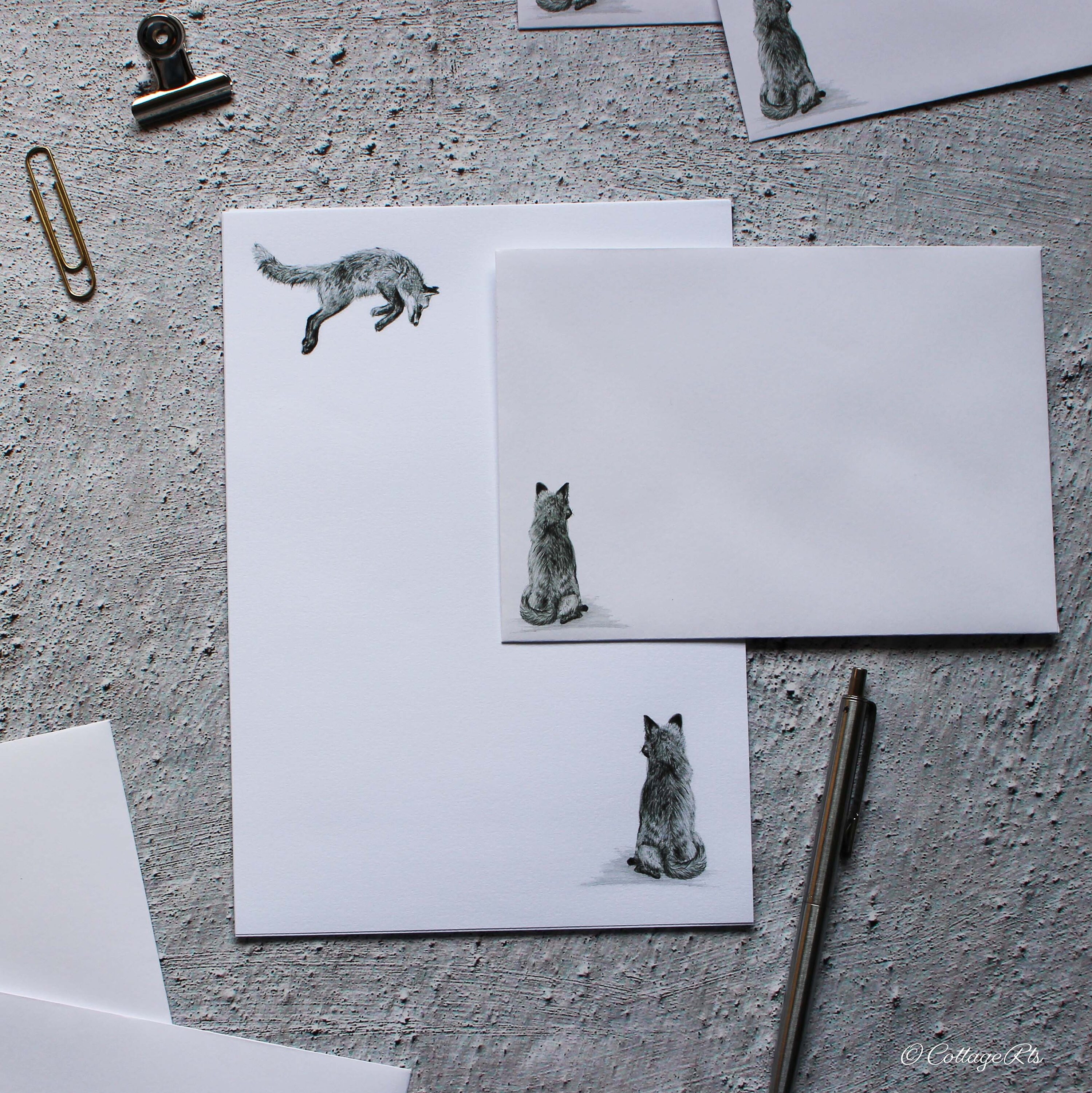 Fox Letter Writing Paper and Envelope Pack Designed by | Etsy