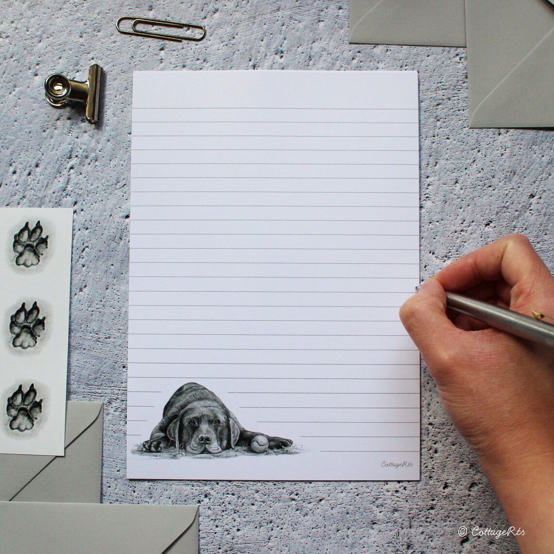 Labrador Dog Lined Letter Writing Stationery Set - Designed by ...