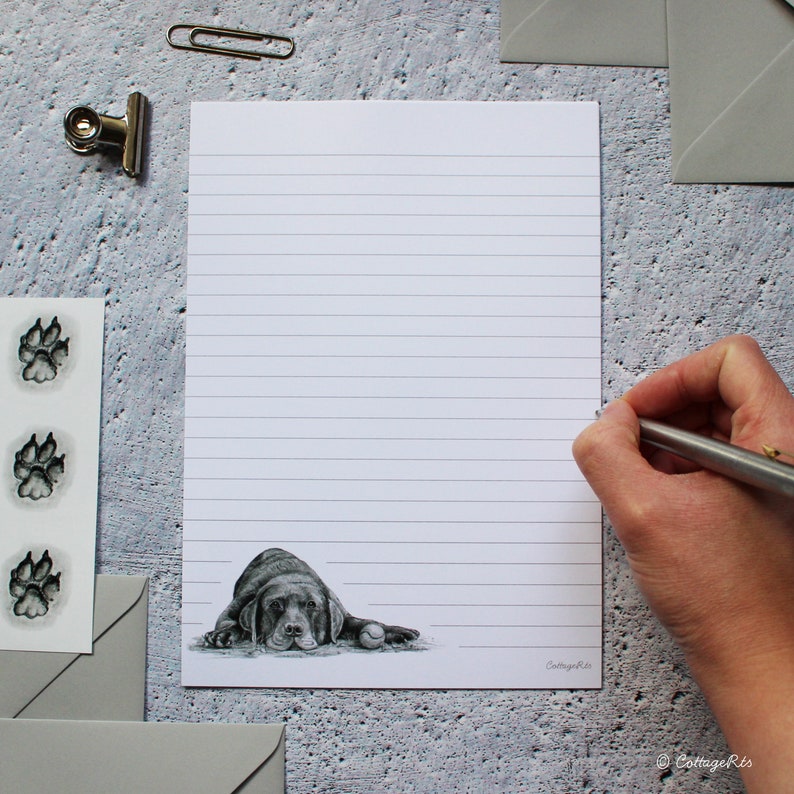 Labrador Dog Lined Letter Writing Stationery Set - Designed by ...