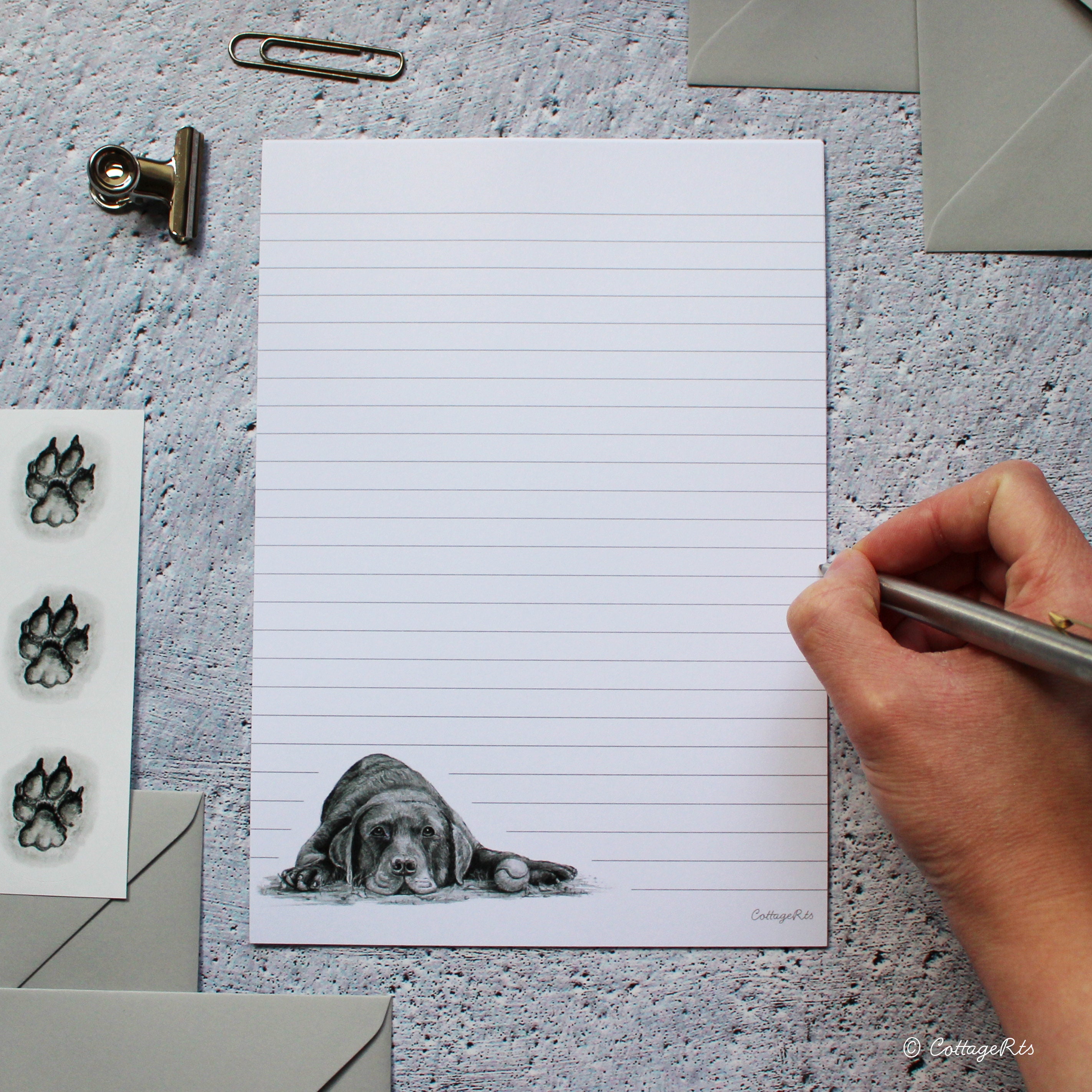 Labrador Dog Lined Letter Writing Stationery Set - Designed by ...