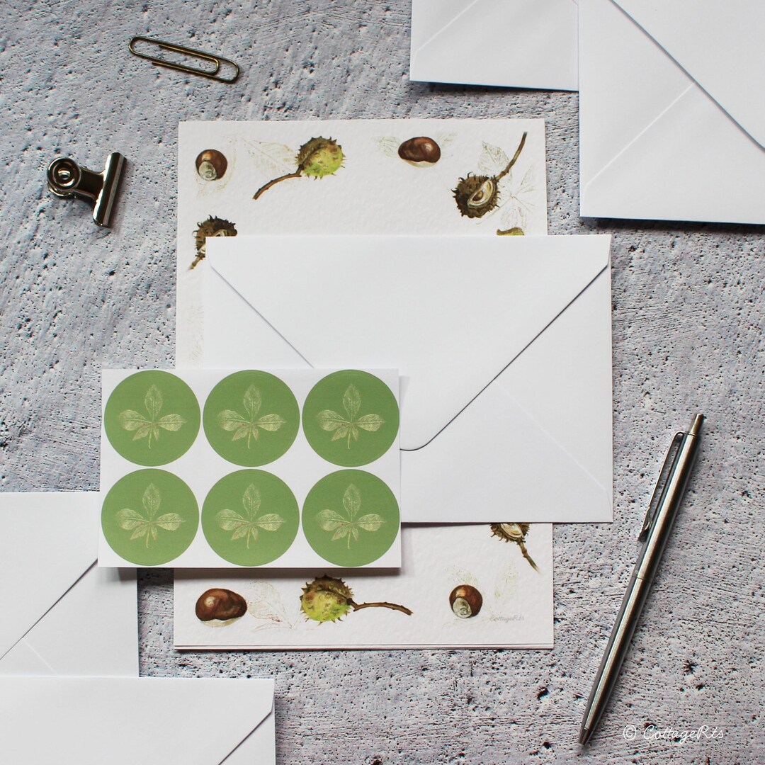 Conker / Horse Chestnut Letter Writing Paper Autumn Stationery Set ...