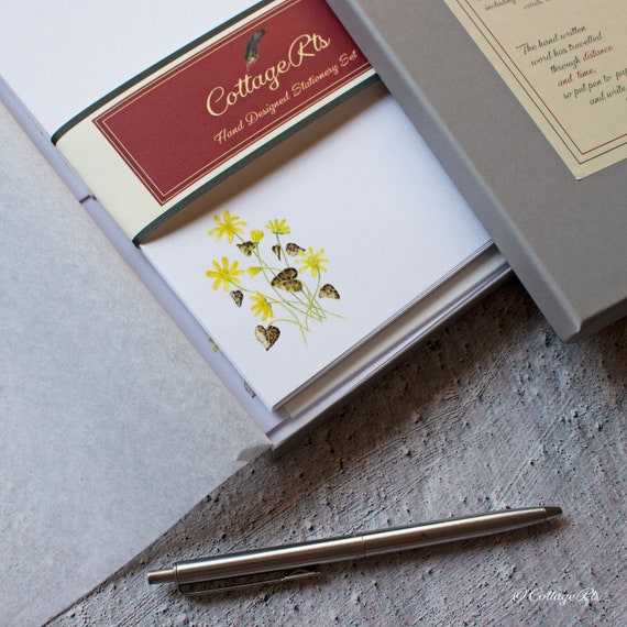 Floral Letter Writing Set in Gift Box Hand Designed by - Etsy