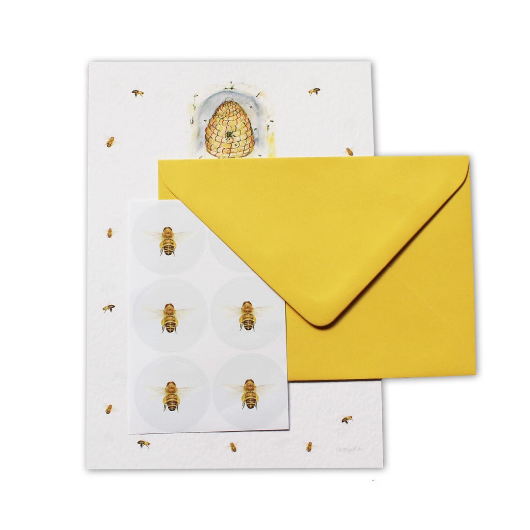 Bee Hive Letter Writing Paper - Honey Bee Stationery Set - Designed by ...